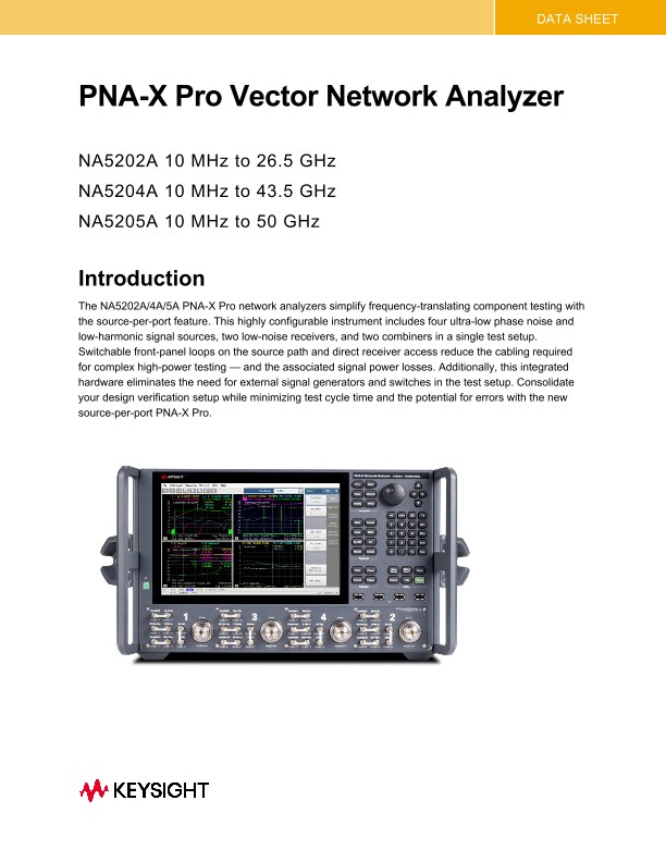 PNA-X Vector Network Analyzers PDF Asset Page | Keysight